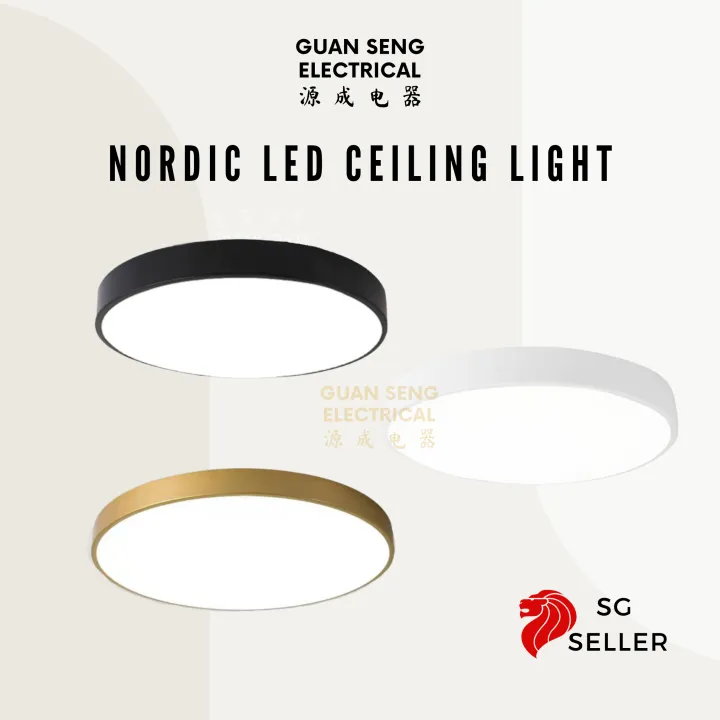 Premium LED Ceiling Light 23cm 30cm 40cm 24W 36W 48W - Black White ...