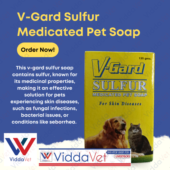 V-GARD SULFUR Medicated pet soap for skin diseases fog dogs | Lazada PH