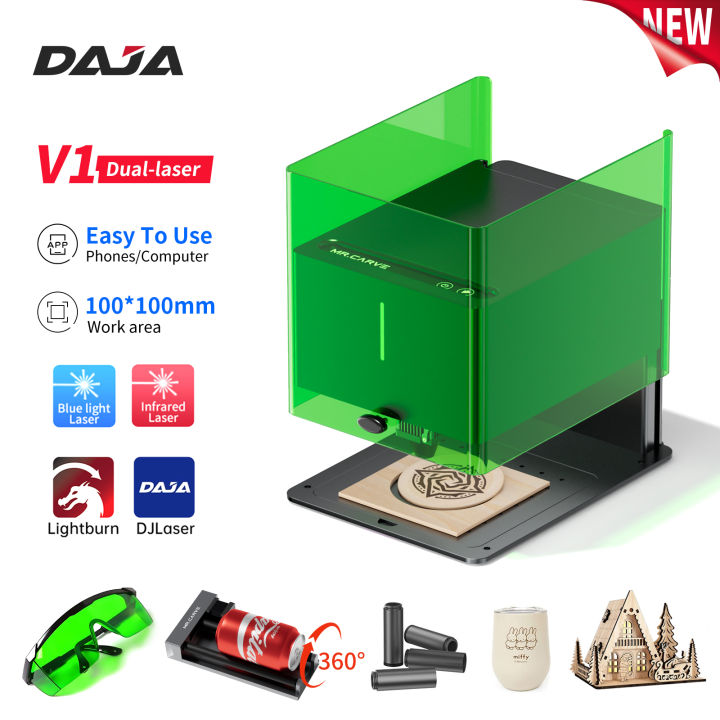 DAJA สร้อยคอ Mesin Grafir Laser เลเซอร์ตั้งโต๊ะ5W10W Mesin Grafir Laser ...