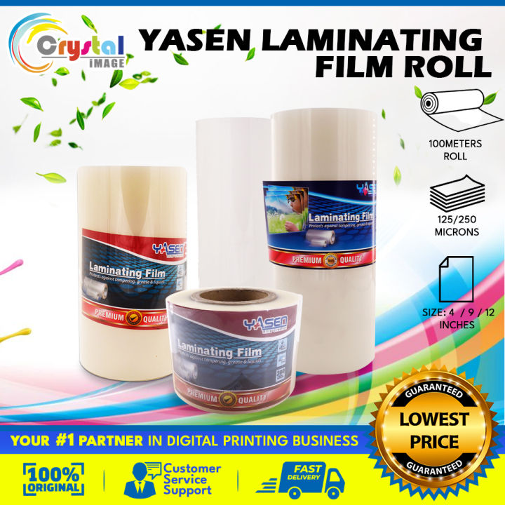 Laminating Film Roll 100meters (4inches/9inches/12inches) Yasen 125 ...
