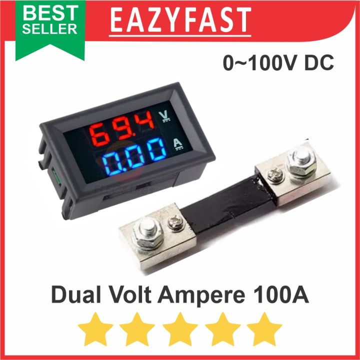 Dual Volt Amp Meter Digital Voltmeter Ampere Meter 100A 0-100V 1000A ...