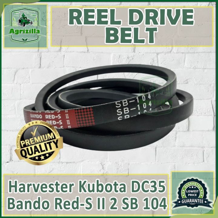 Reel Drive Belt For Harvester Kubota DC35 By Bando Red-S II 2 SB 104 ...