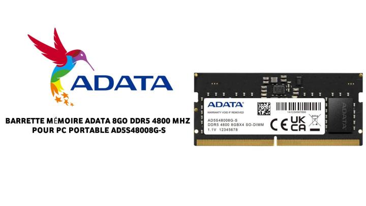 ⚡ADATA RAM (For Notebook) 8GB DDR5 - 4800 SO-DIMM Memory Module (AD5S48008G-S) /Bus4800MHz MT/s ...
