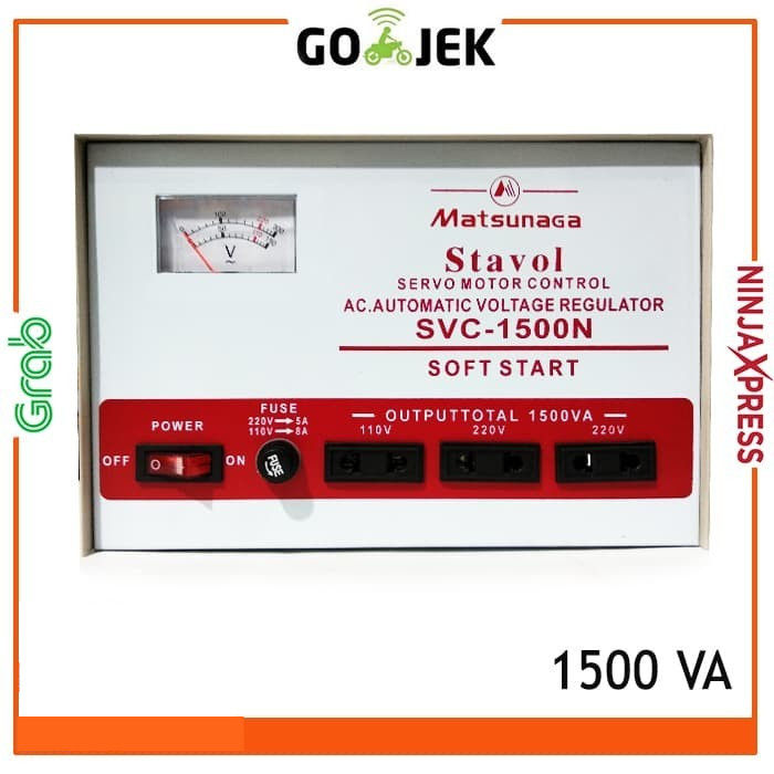 Stabilizer Voltase Matsunaga 1500 VA Servo Motor Penstabil Listrik PLN ...