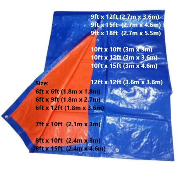 110gsm High Quality Tear Resistance Tebal Air Jingga Biru Tebal Kanvas DIY Outdoor Tool 6ft 7ft ...