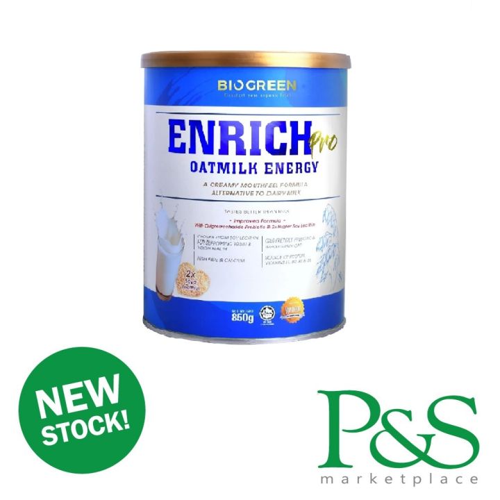 Biogreen Enrich Pro Oatmilk Energy (HALAL) 850g | Lazada
