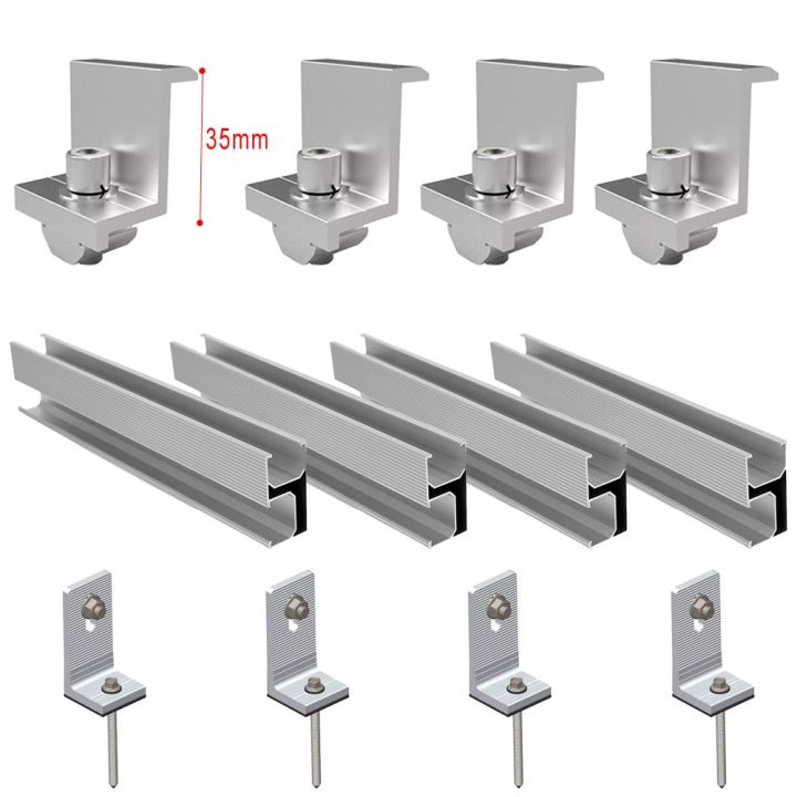 LIUMILAC Mounting Rail for Solar Panels On Flat And Metal Roofs PV ...