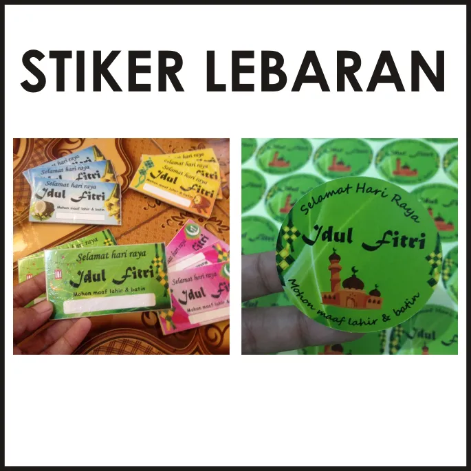 (HIJAU) READY Stiker lebaran ISI 10| Stiker Toples lebaran | Label ...