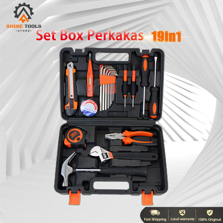 Tool Box Set Perkakas toolkit set box lengkap Palu Tang Obeng Kunci Pas ...