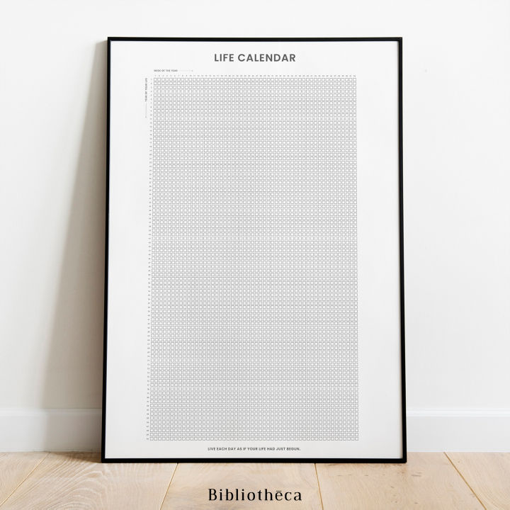 Life Calendar Poster โปสเตอร์ปฎิทินชีวิต สัปดาห์ในชีวิต / Weeks in my ...