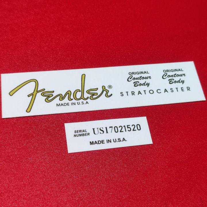 RUBIO FENDER (ST-MIA-SN-US) STRATOCASTER WATERSLIDE GUITAR DECAL WITH ...