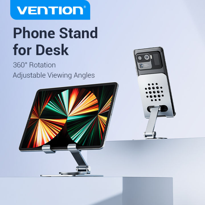 Vention Aluminium Alloy Phone Stand With 360° Rotatable Base Desktop Mobile Phone Stand ...