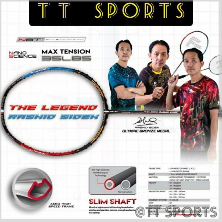 FELET ORIGINAL(Unstrung)The Legend Rashid Sidek V2 Badminton Racket 3U ...