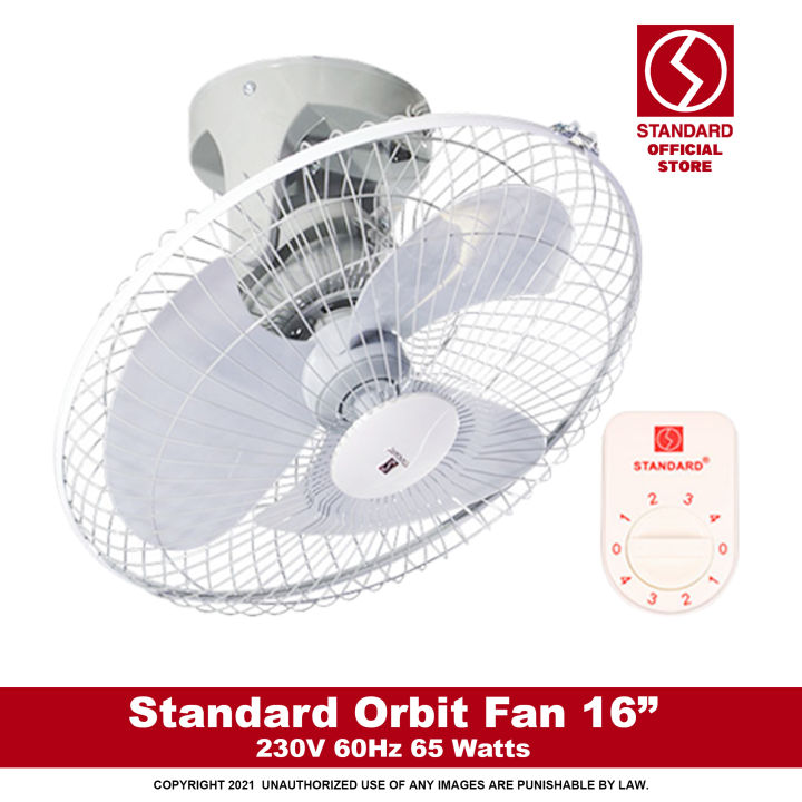 Standard Orbit Fan / Ceiling Fan 16" Plastic Blade (4 Speed Switch) SOF ...
