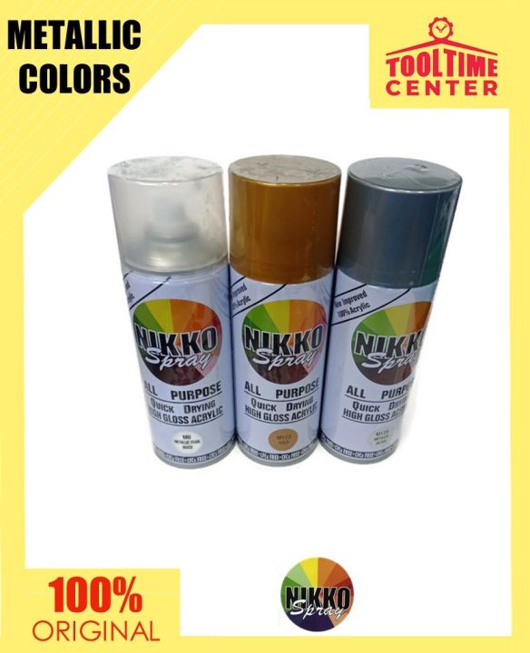 Nikko Metallic Finish (Gold, Silver, or Pearl White, Ash Gray) Spray ...