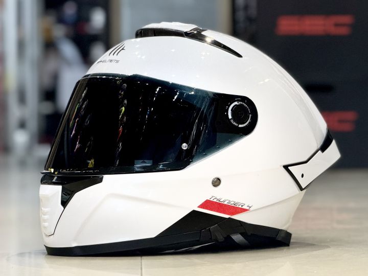 MT Thunder 4 Solid Full Face Dual Visor Helmet with Free Extra Clear ...