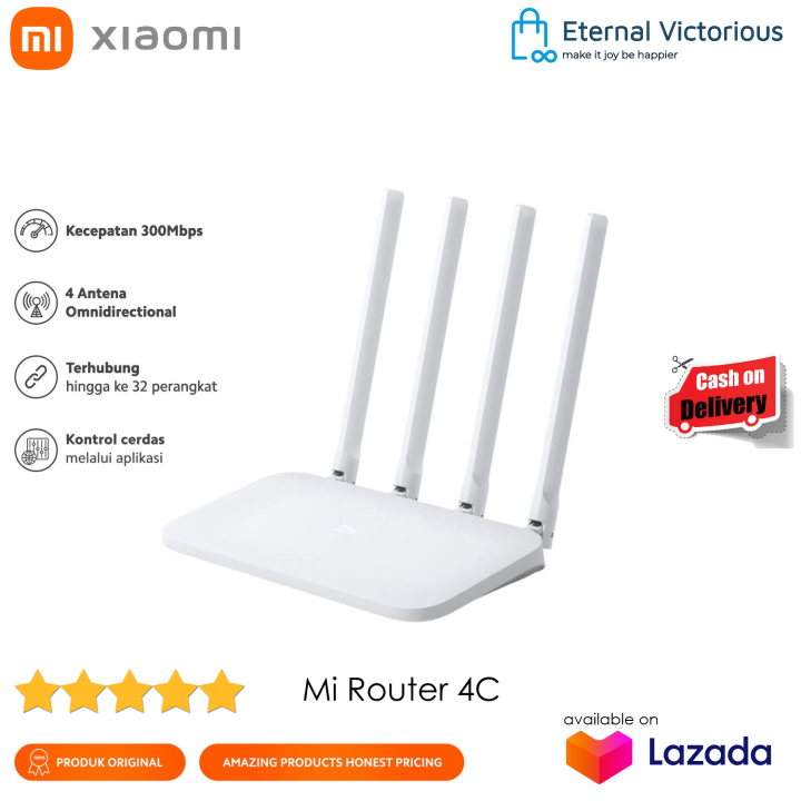 GLOBAL VERSION !! Xiaomi Mi Router 4C Wifi Wireless 2.4 GHz / 300 Mbps Original Smart Router 64 ...