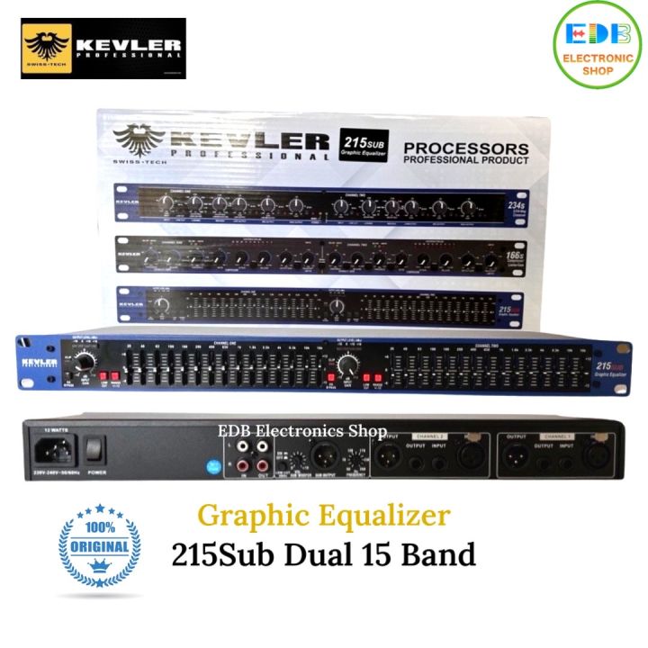 New Kevler Graphic equalizer 215sub Dual 15 band equalizer with Subwoofer OUT & Freq. Adjust ...