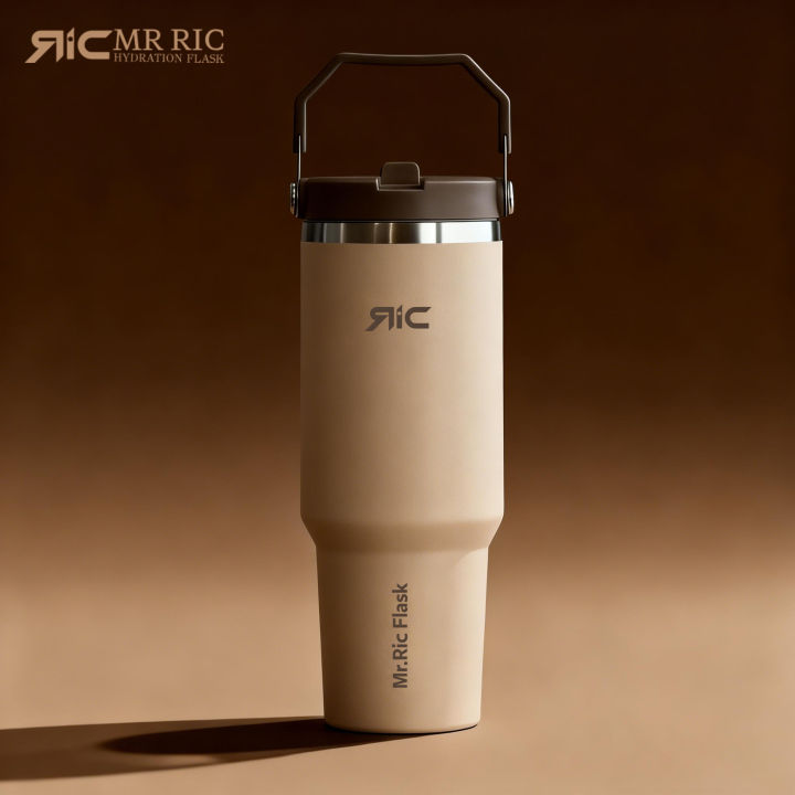 Mr. Ric 30oz 304 Stainless Steel Insulated Tumbler w/ Handle Lid Flip ...