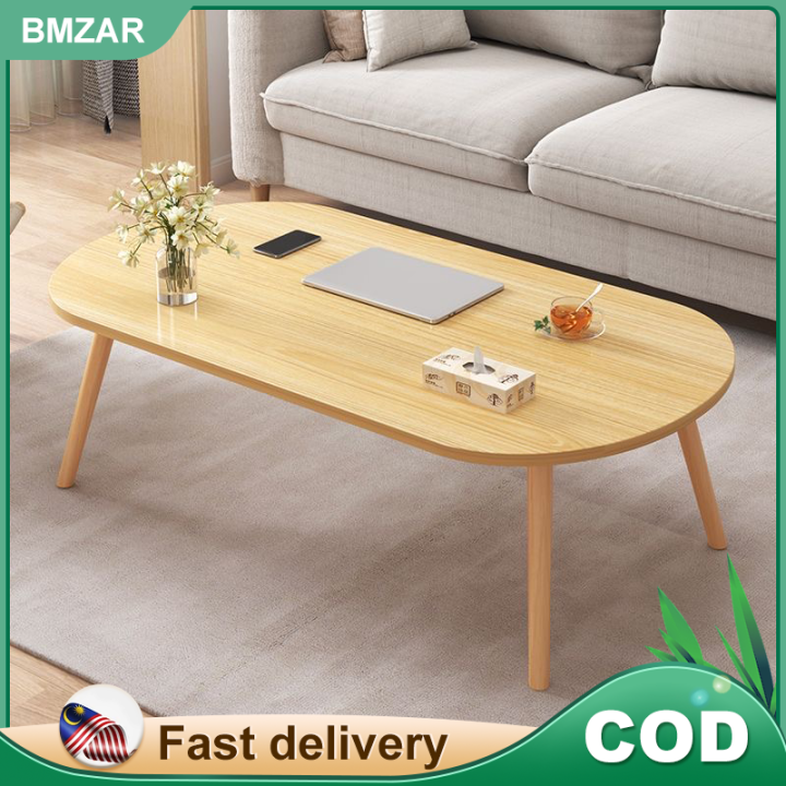 Bmzar Elliptic Table Meja Shape Coffee Tea Simple Mini Living Room