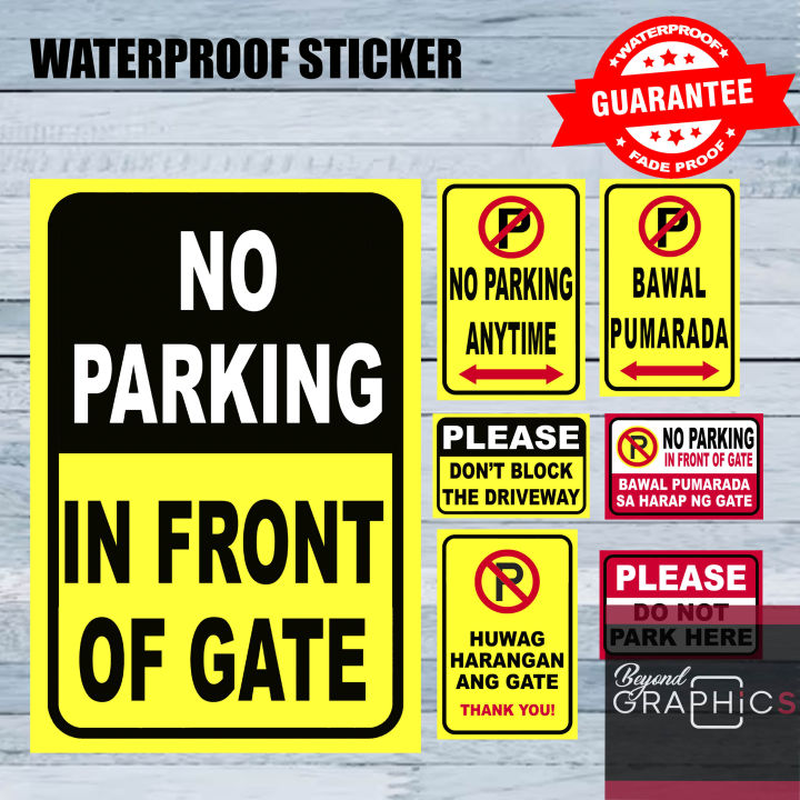 BG No Parking I Bawal Pumarada Sign PVC Sticker Metal Sheet | Lazada PH