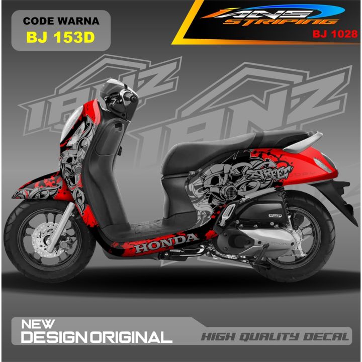 DECAL STICKER SCOOPY FULL BLOK MOTOR / STICKER DECAL HONDA SCOOPY FULL ...