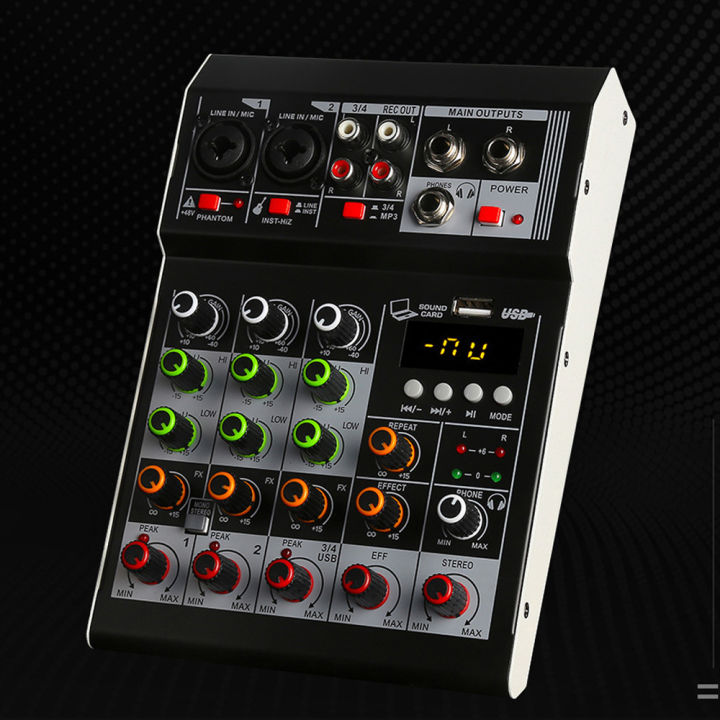 wireless microphone digital mixer 4 channel mini mixer 12v Bluetooth ...