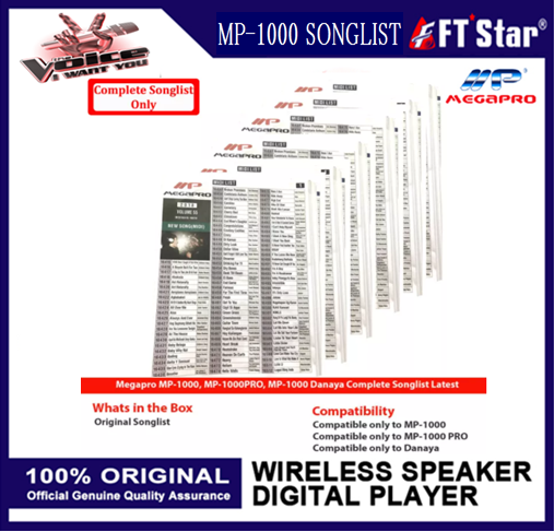 Updated/Complete Songlist for Megapro MP-1000, MP-1000PRO, MP-1000 ...