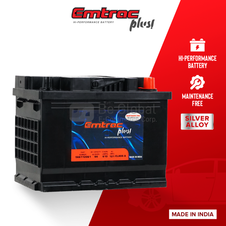 Emtrac Plus! - DIN 66 Platinum Series 24 Months Warranty Automotive Battery | Lazada PH