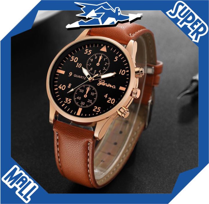 SUPERMALL Jam Tangan QUARTZ GENEVA 2 TITIK -Jam Tangan Analog Fashion ...