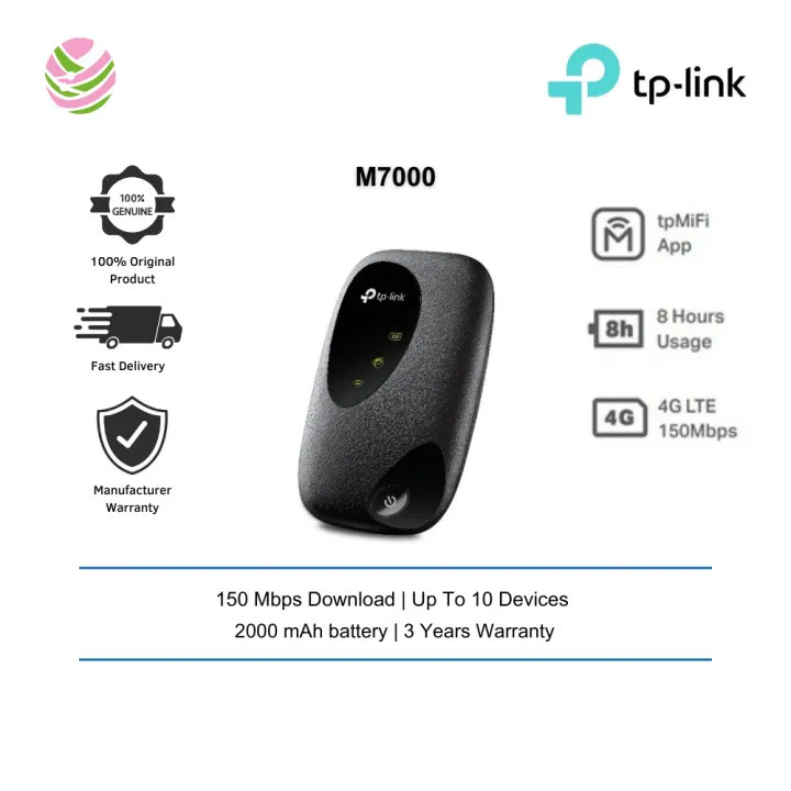 TP-Link M7000 150Mbps Wireless Portable 4G LTE Sim Card Mobile WiFi Hotspots Router | Lazada
