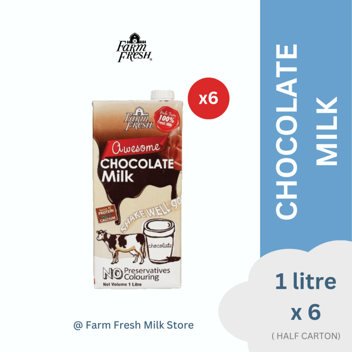 FARM FRESH CHOCOLATE MILK UHT 1L HALF CARTON X 6 PACKS | Lazada