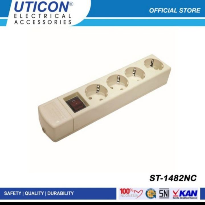 UTICON STOP KONTAK ARDE 4 LUBANG + SAKLAR + PANEL ST-1482 NC ST-1482 NC ...