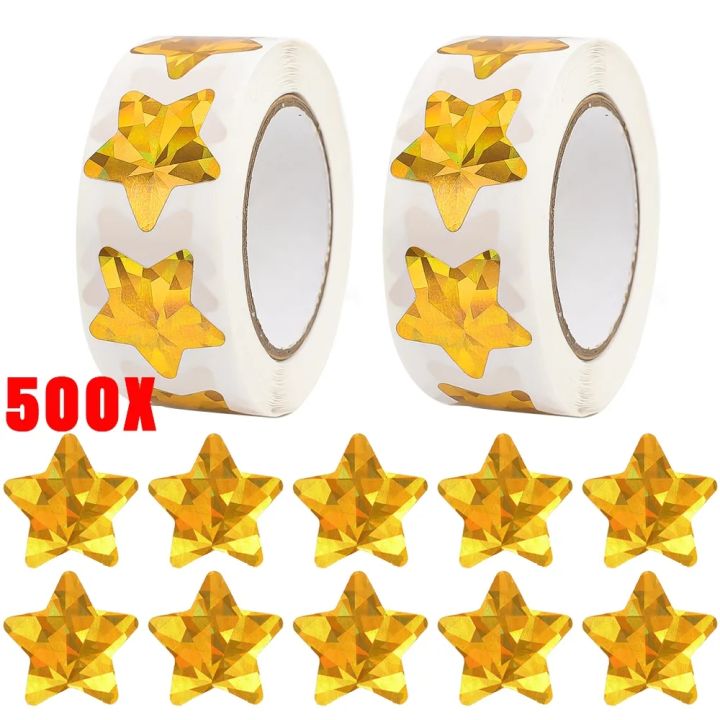 500Pcs Gold Foil Star Thank You Stickers Adhesive Labels Stickers DIY ...