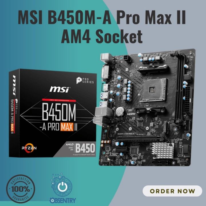 MSI B40M-A PRO MAX II AM4 Socket Motherboard For AMD DDR4 64GB Max Ram ...