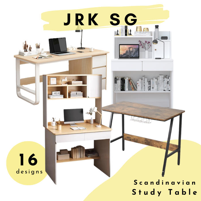 Scandinavian Study table with shelves / Space-Saving / Productive Home ...