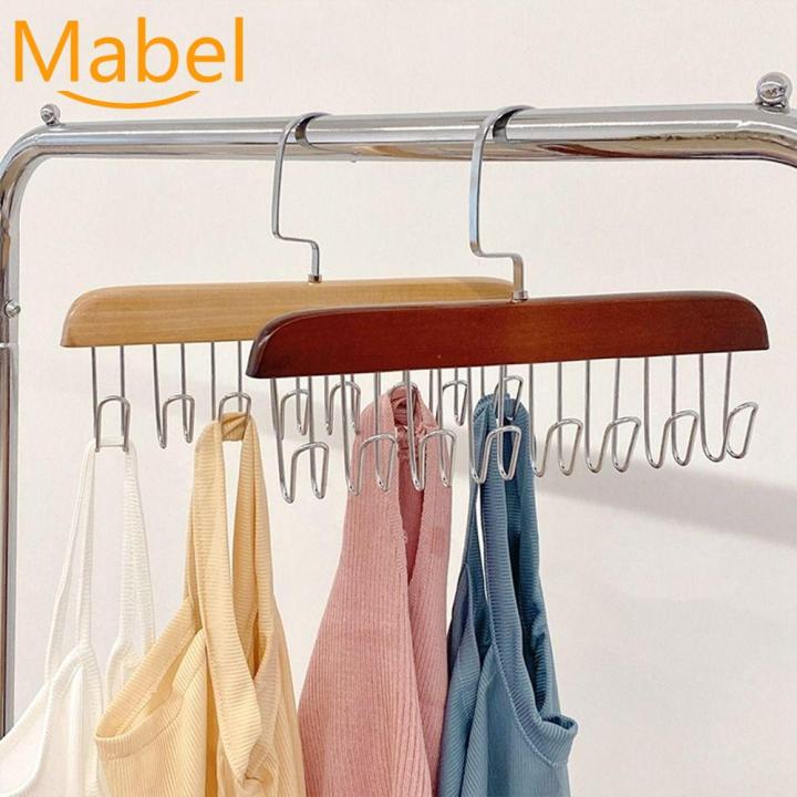 SDFBN ตะขอ8อัน ที่แขวนเสื้อชั้นในสำหรับผู้หญิง การหมุน360องศา ไม้แข็งสี ...