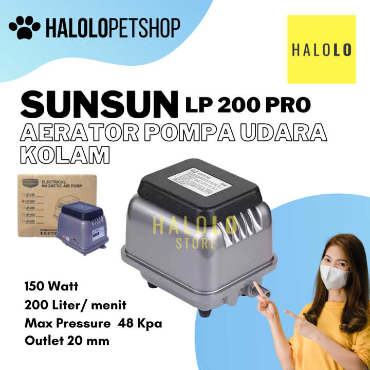 Aerator Kolam SUNSUN LP 200 PRO Hi Blow Air Pump Aerator Pompa Udara ...