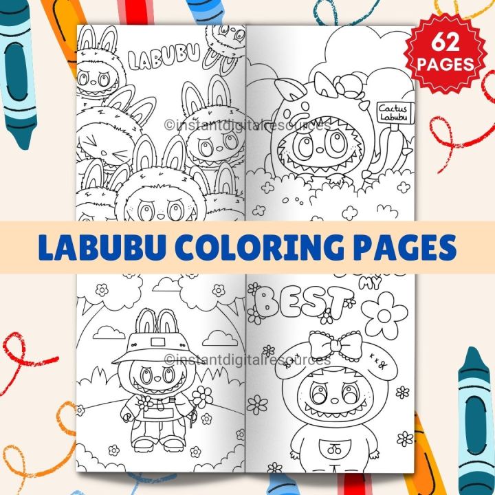 C183 Labubu Coloring Pages Printable PDF Digital Coloring Book | Lazada