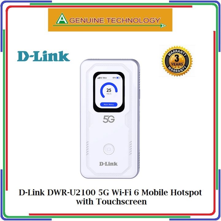 D-Link DWR-U2100 5G Wi-Fi 6 Mobile Hotspot with Touchscreen | PowerBank ...