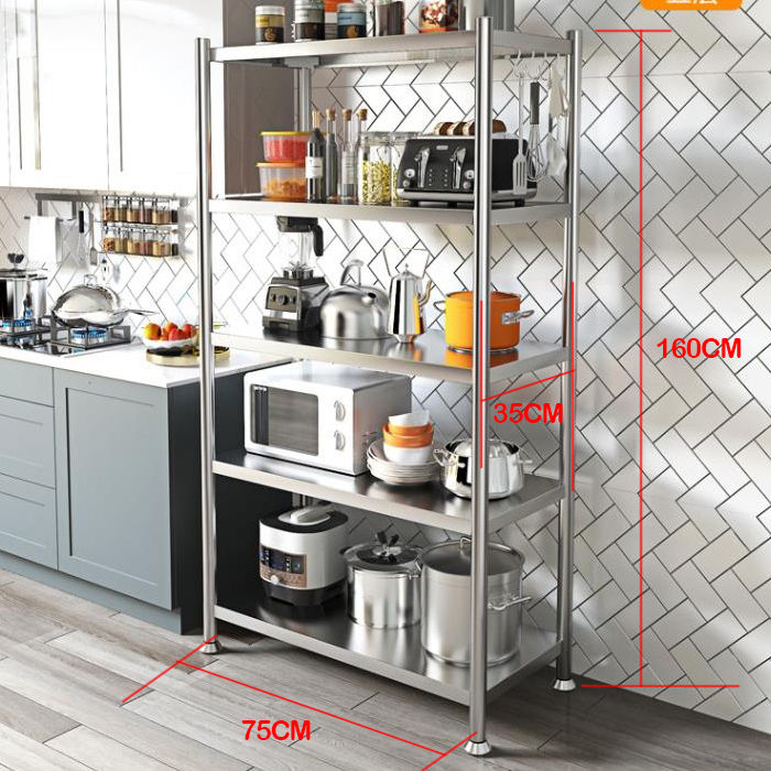 5 levels Kitchen Organizer Storage Rack Stainless Steel Kitchen Rack ...