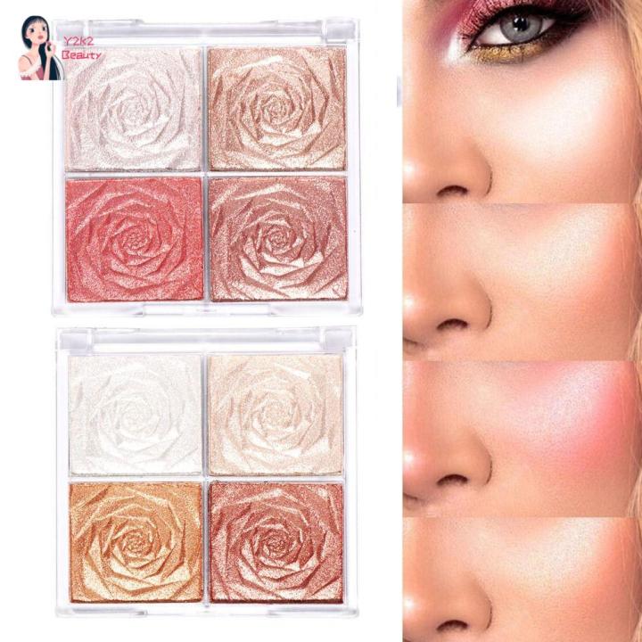 อายแชโดว์สีบรอนเซอร์หน้า3มิติ Y2K2กันน้ำลายกุหลาบพาเลทคอนทัวร์ไฮไลท์เครื่องสำอางไฮไลท์ติดเพชร ...