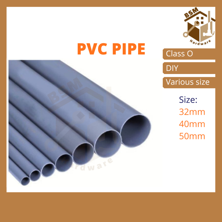 BSM [Sell By Feet] PVC Pipe Grey Pipe Nipis Paip Air PVC Kelabu PVC Water Pipe Class O Class 6 ...