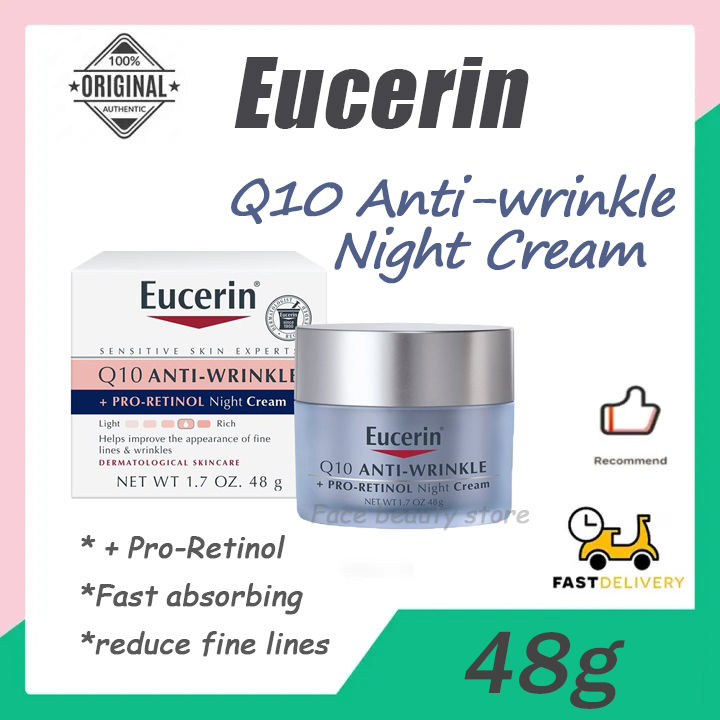 Eucerin Q10 Anti-Wrinkle Face Night Cream + Pro-Retinol Moisturizing ...