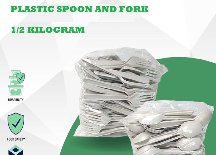 DISPOSABLE SPOON AND FORK 1/2 KILOGRAM PER PACK FOR BIRTHDAY PARTY AND ...