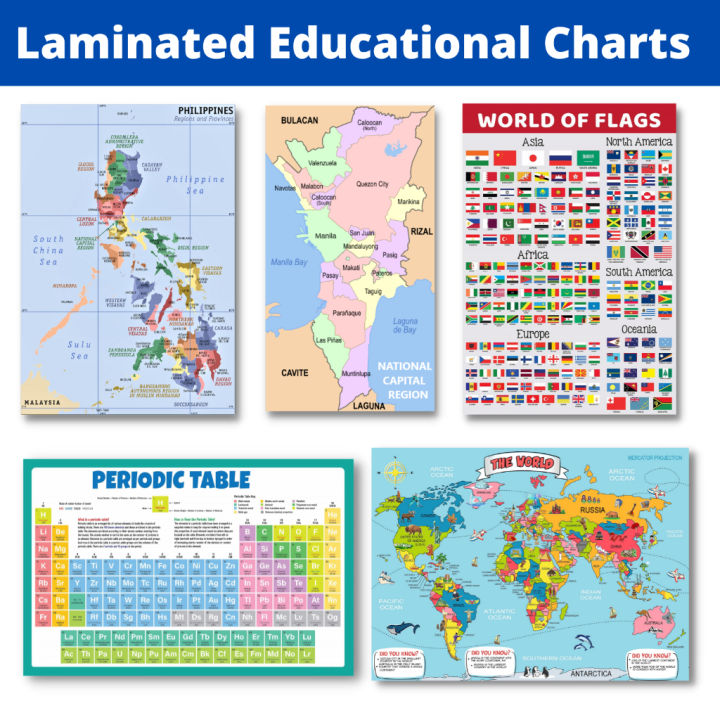 COD Laminated Flags of the World, NCR Map, World Map, Philippine Map ...