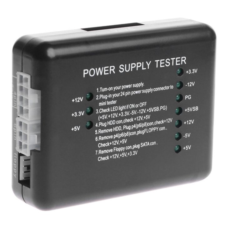 PC 20 24 Pin Power Supply Tester Checker LED for PSU ATX HDD Meter ...