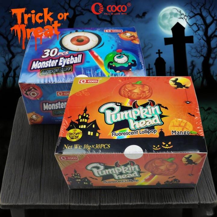 COCO Monster Eyeball/pumpkin head Fluorescent Lollipop Halloween ...