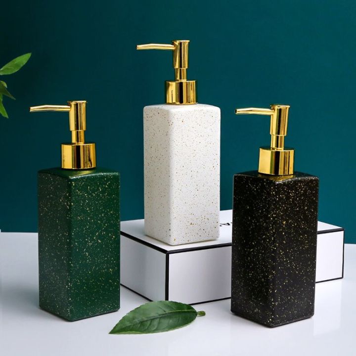 Ceramic Luxury Bathroom Marble Soap Dispenser Pump Bottle Shower Gel ...