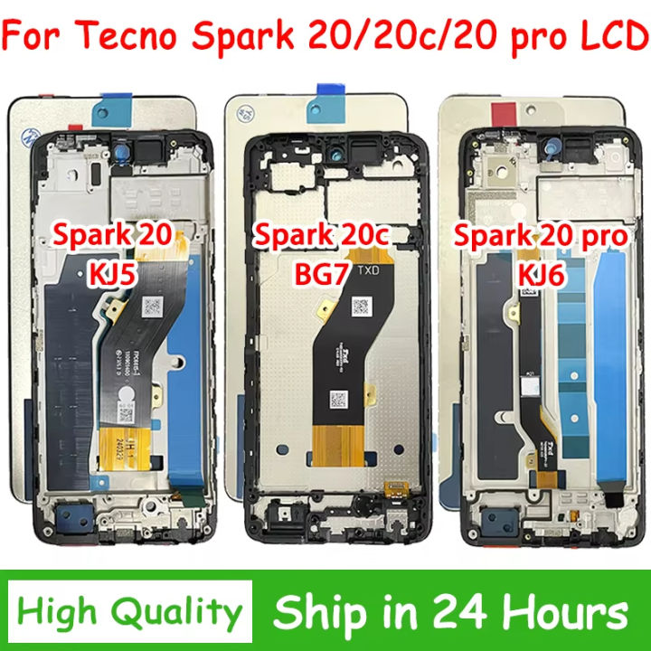 Original For Infinix Tecno Spark 20 Pro KJ6 LCD Display Spark 20C BG7 LCD Screen Touch Panel ...
